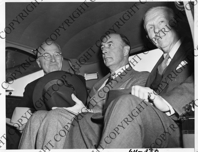President Harry S. Truman with Robert Lovett and George C. Marshall ...