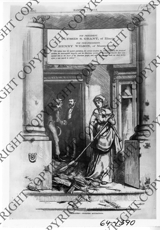 Political Cartoon, "Vindicated--Sweeping Accusations" | Harry S. Truman