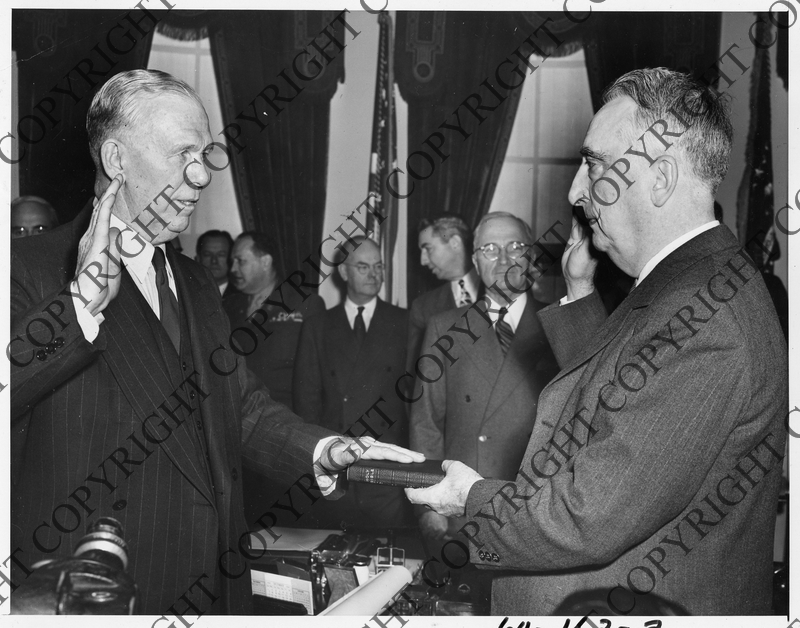General George C. Marshall Taking Oath as Secretary of State | Harry S ...