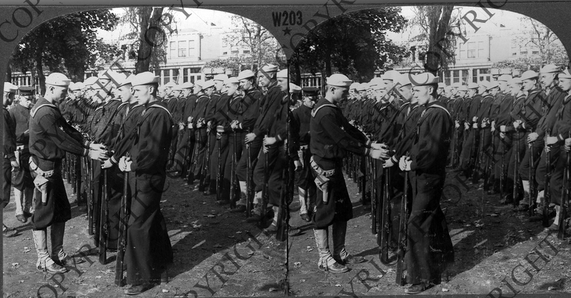 Stereograph of "Parade Rest" Training for Navy Sailors | Harry S. Truman