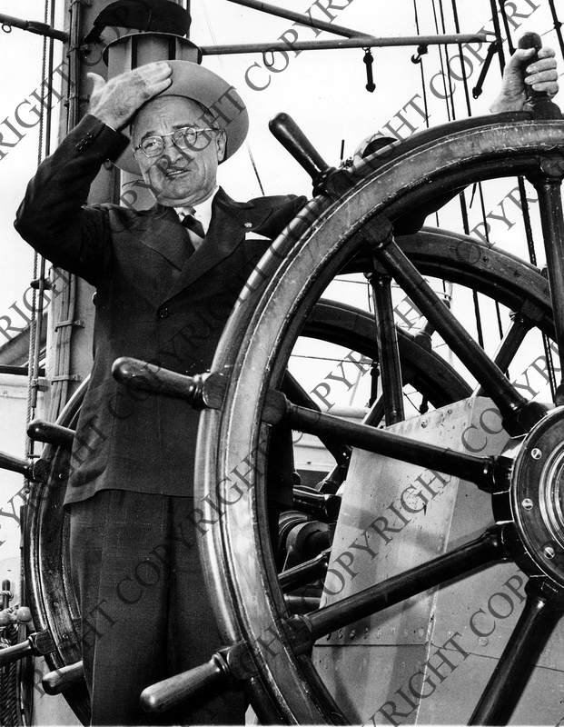 President Truman steering a ship | Harry S. Truman