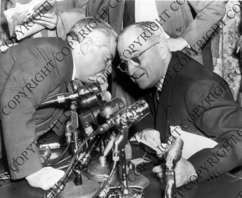 Samuel Rosenman and Harry S. Truman at Press Conference in New York ...