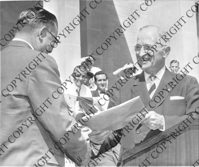 Harry S. Truman Hands over Documents to the Archivist of U. S | Harry S ...