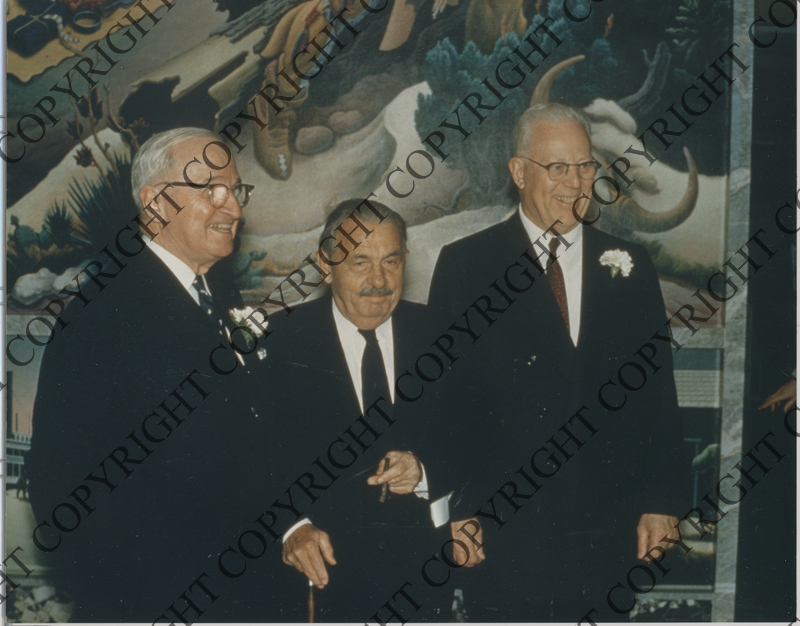 Harry Truman, Thomas Hart Benton and Earl Warren at Benton Mural ...
