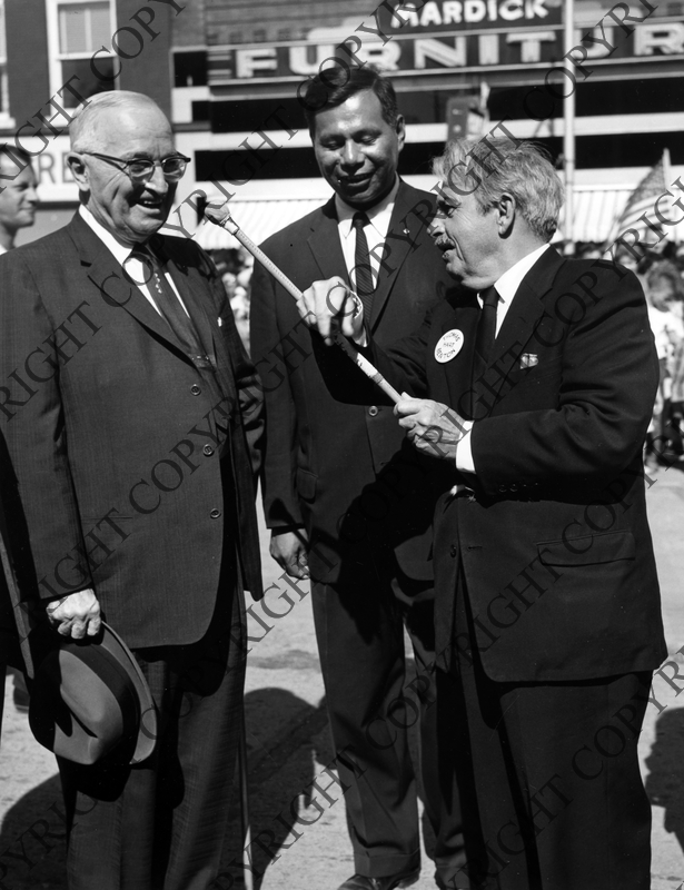 Former President Truman, a Native American man, and Thomas Hart Benton ...