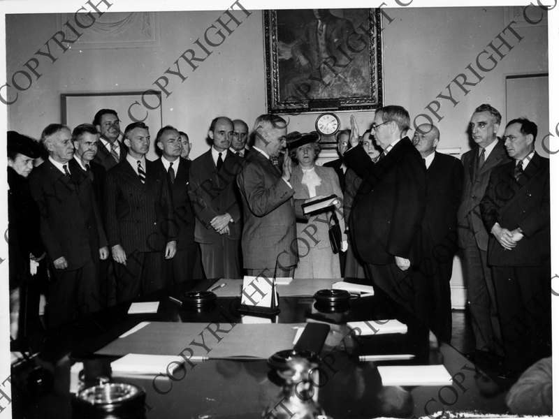 Vice President Harry S. Truman Being Sworn in as President, After the ...
