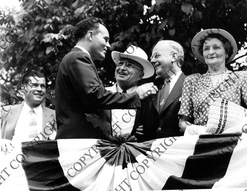 President Truman greets Gov. Sidney McMath at 35th Division Reunion in ...