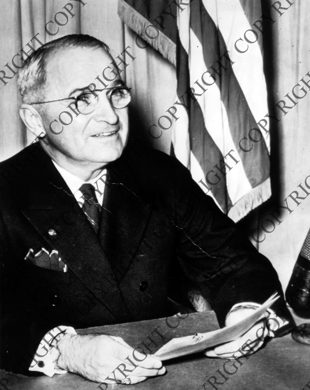 President Truman poses for this photo after his VE Day announcement to ...