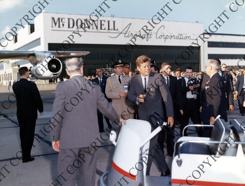 President Kennedy preparing to tour McDonnell Corporation | Harry S. Truman