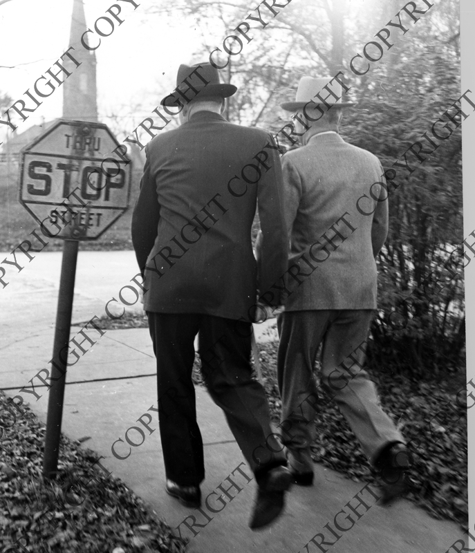 President Truman and Secret Service escort walking | Harry S. Truman