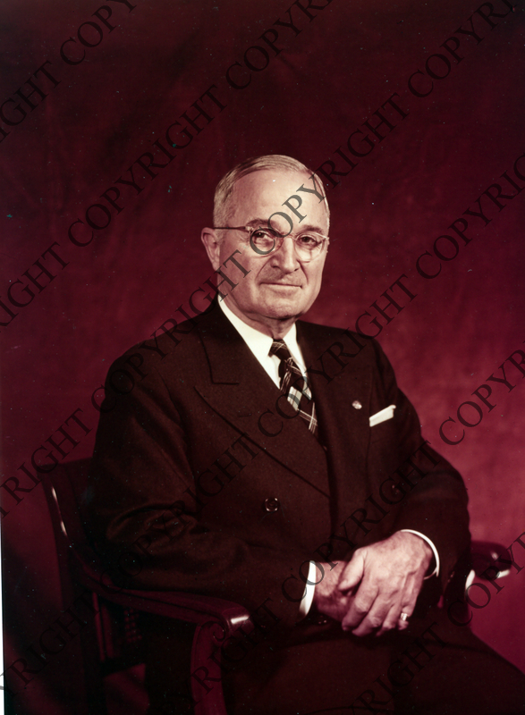 Color 5 x 7 transparency of President Truman seated in a chair | Harry ...