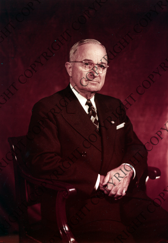 Color 5 x 7 transparency of President Truman seated in a chair | Harry ...