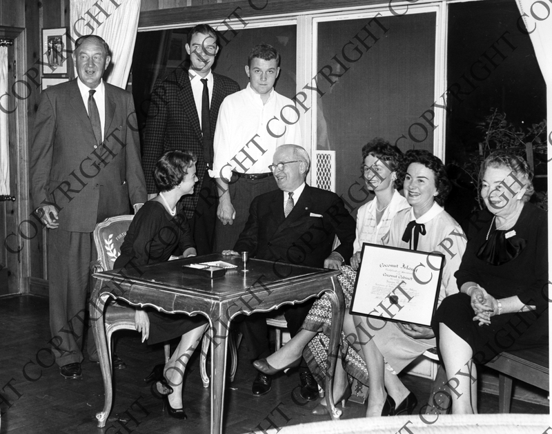 Former President Truman visiting the Edwin Pauley home with family and ...