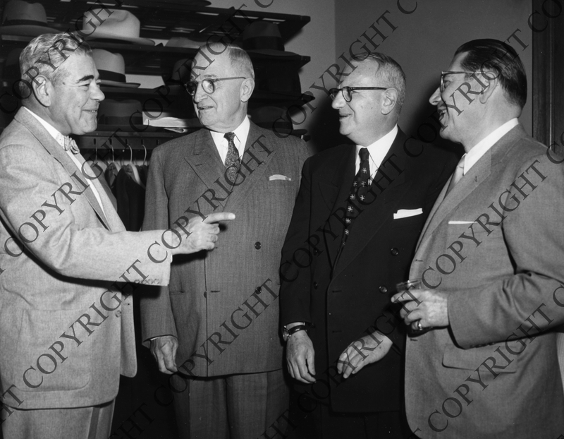 Frank Rope, Harry S. Truman, an unidentified man and Earl J. Tranin at ...