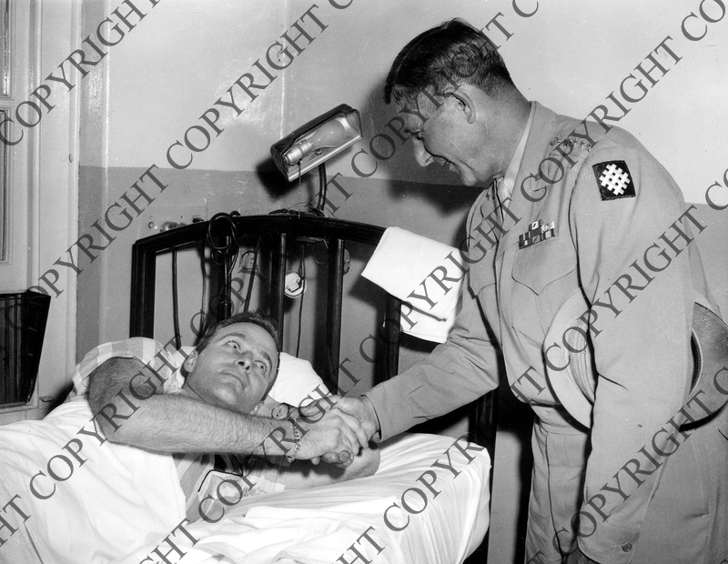Photo of General Jacob Devers as he visited Walter Reed Hospital ...