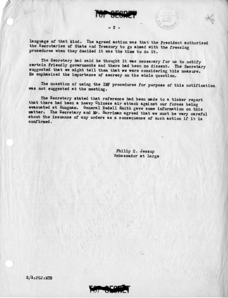Memorandum of Conversation with Averell Harriman, Willard Thorp, Edward ...