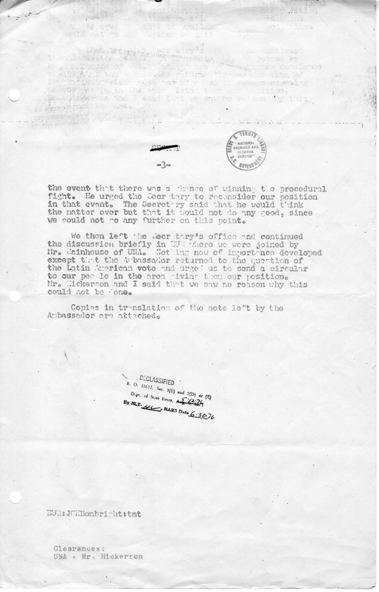 Memorandum of Conversation with Ambassador Henri Bonnet of France ...