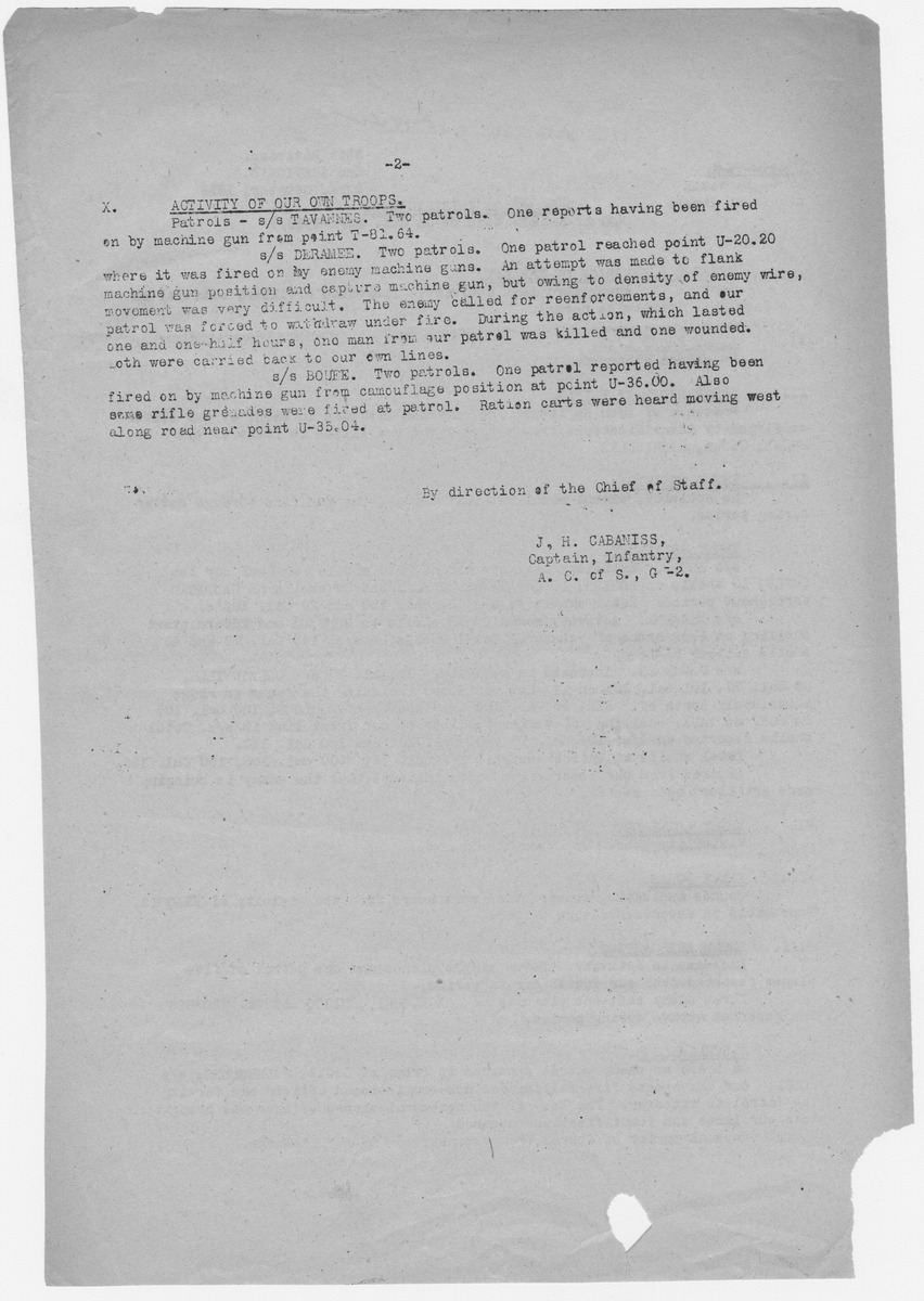 Summary of Intelligence Number 78 from Captain J. H. Cabaniss | Harry S ...