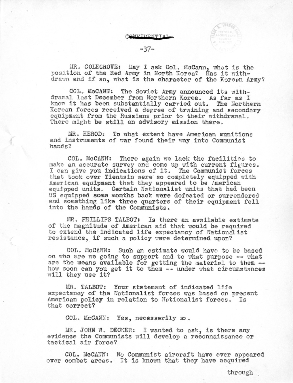 Memorandum from Francis Russell to George Elsey with Attachment, Record ...