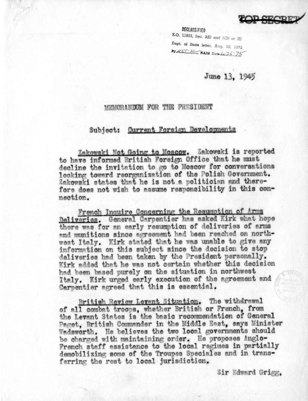 Memorandum From Acting Secretary Of State Joseph Grew To President memorandum-from-acting-secretary-of-state-joseph-grew-to-president