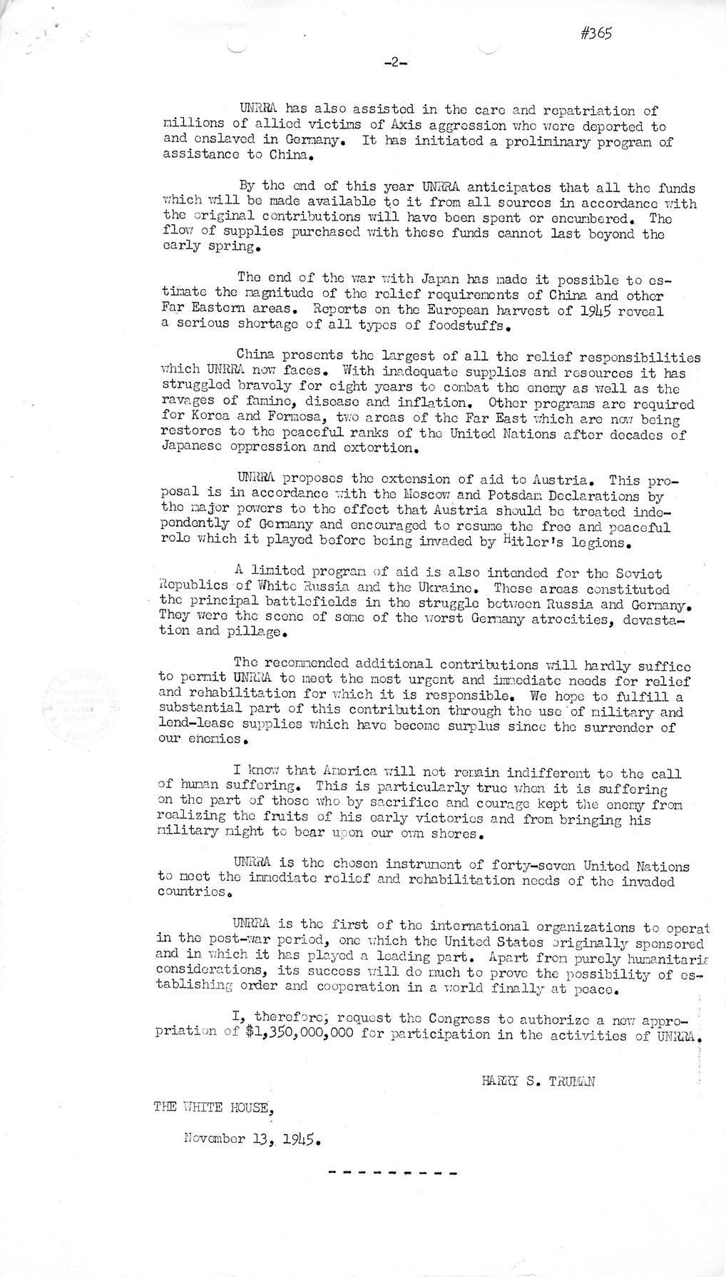 Appendix - Foreign Policy & Foreign Aid - 1945-1947 | Harry S. Truman