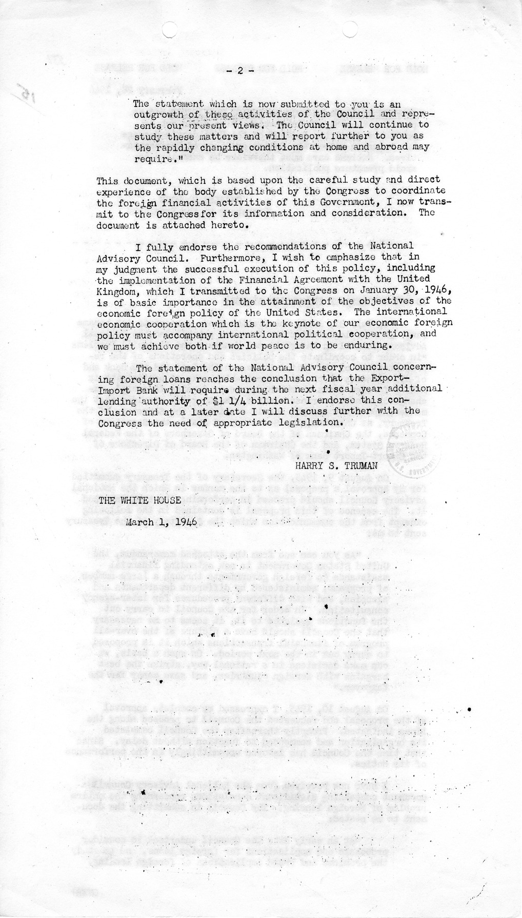 Appendix - Foreign Policy & Foreign Aid - 1945-1947 | Harry S. Truman