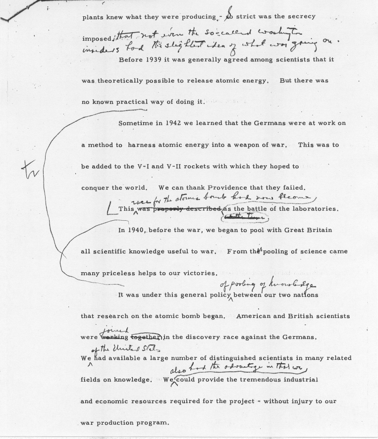 "The Atomic Bomb", third draft | Harry S. Truman