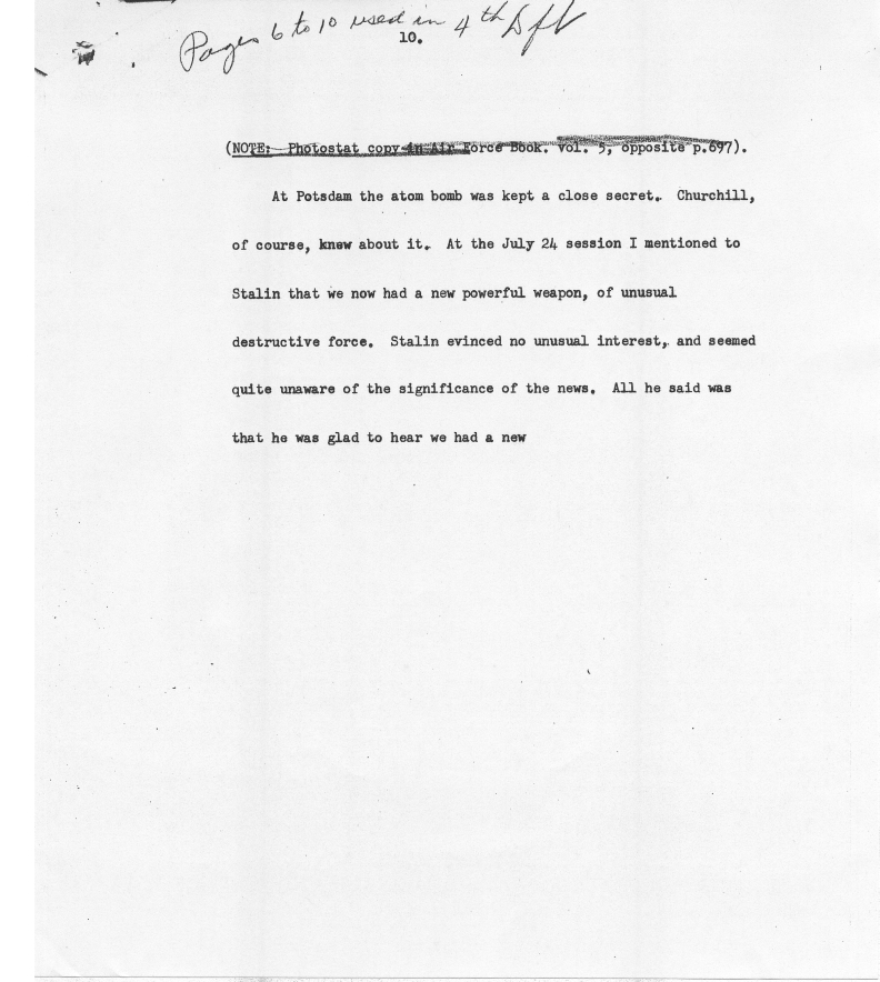 "The Atomic Bomb", third draft | Harry S. Truman