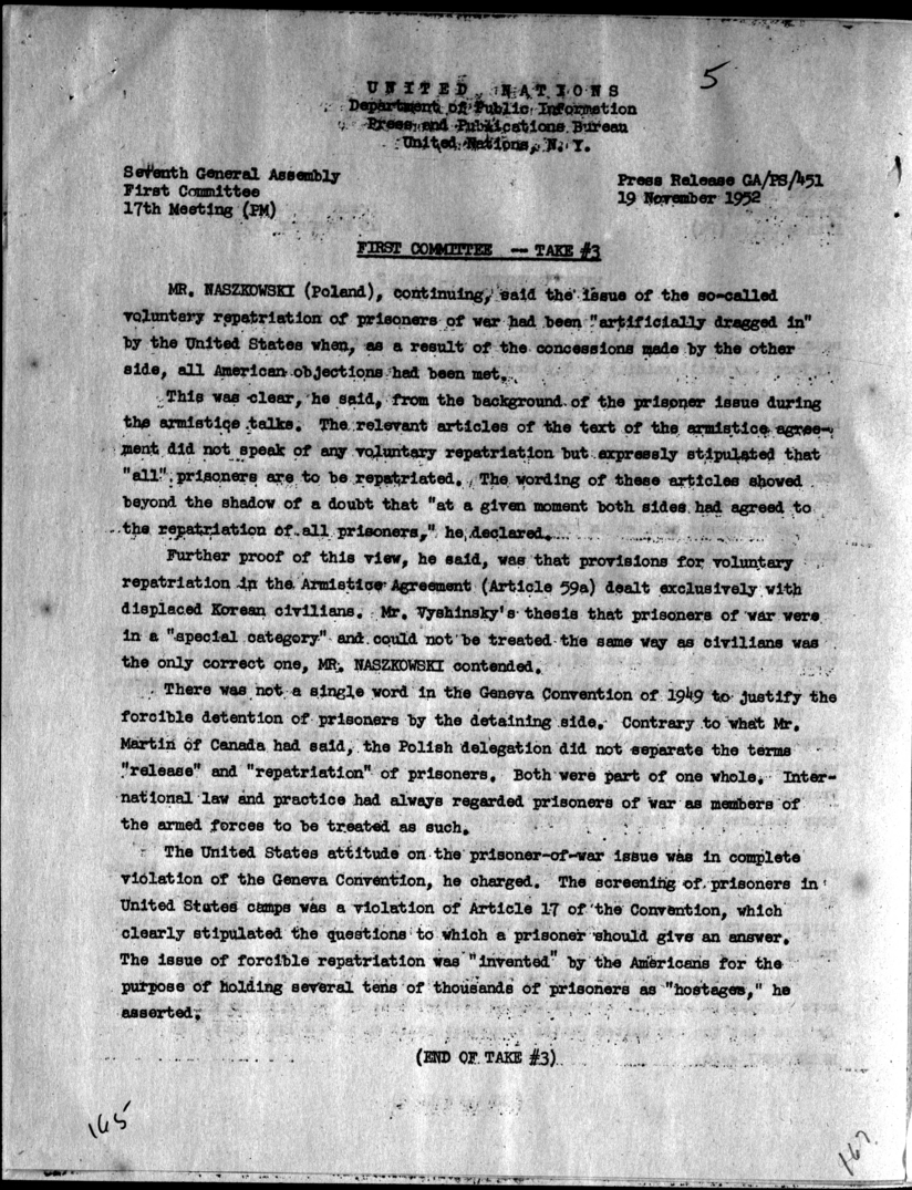 United Nations Press Release with Attachment | Harry S. Truman