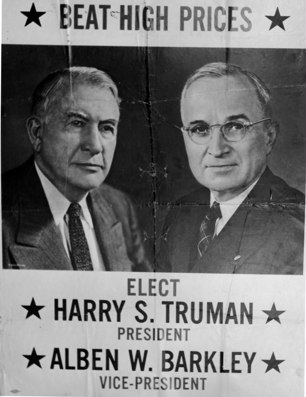 A photograph of a 1948 Truman campaign poster | Harry S. Truman