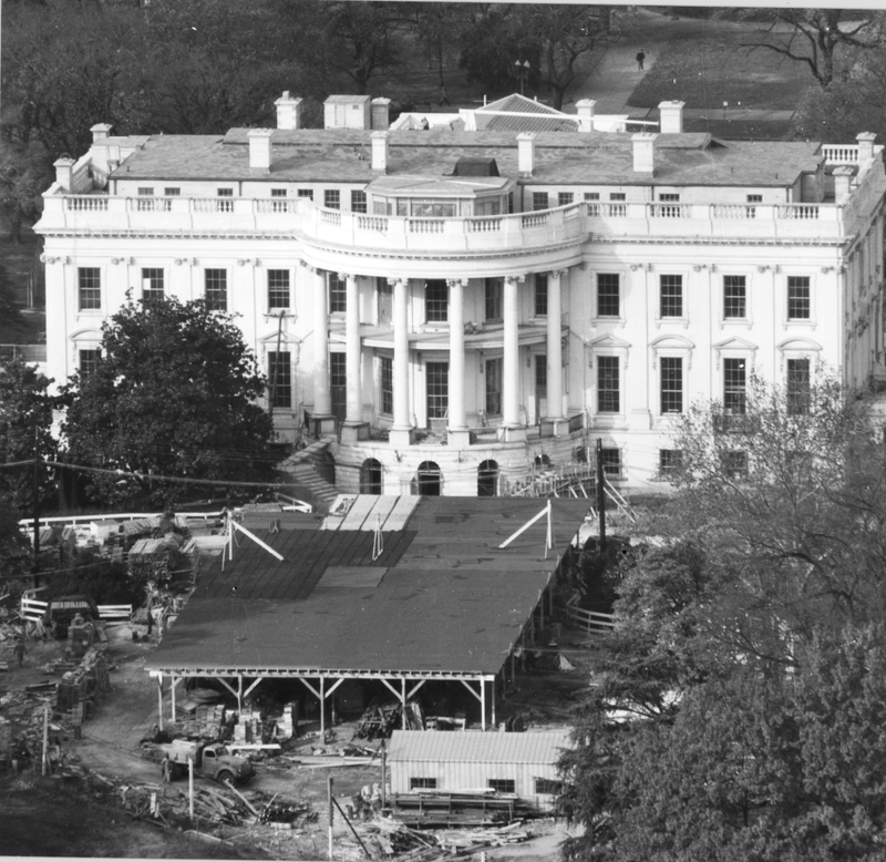 Aerial photograph of South Portico of White House | Harry S. Truman