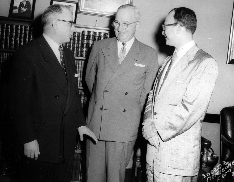 Former President Truman meets with Rabbi Abraham Danzig and Harold ...