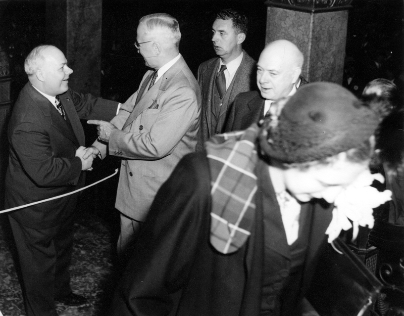 Former President Truman shakes hands with Steve W. Pilson, Sr. | Harry ...
