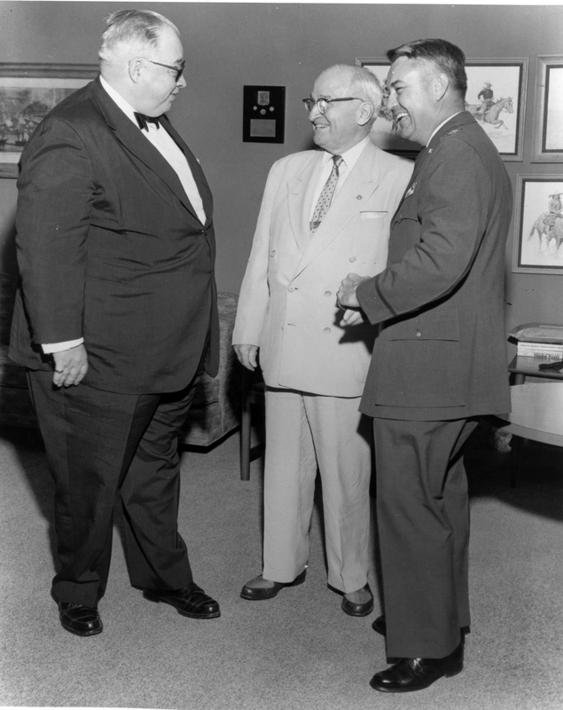 Former President Harry S. Truman, Mayor H. Roe Bartle, and Col. John A ...