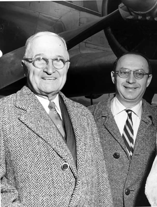 Former President Truman and Unidentified Man at Airport | Harry S. Truman