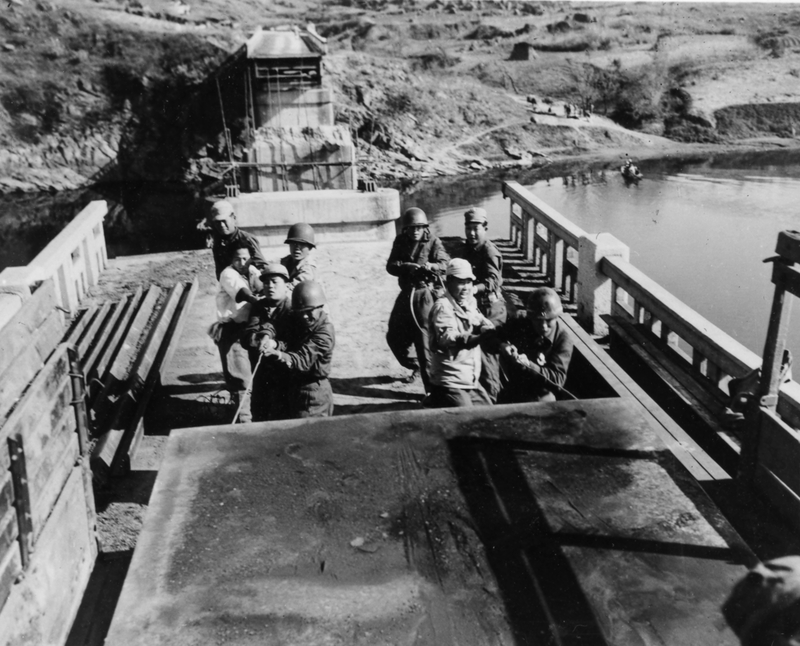 South Korean Troops rebuild damaged bridge | Harry S. Truman