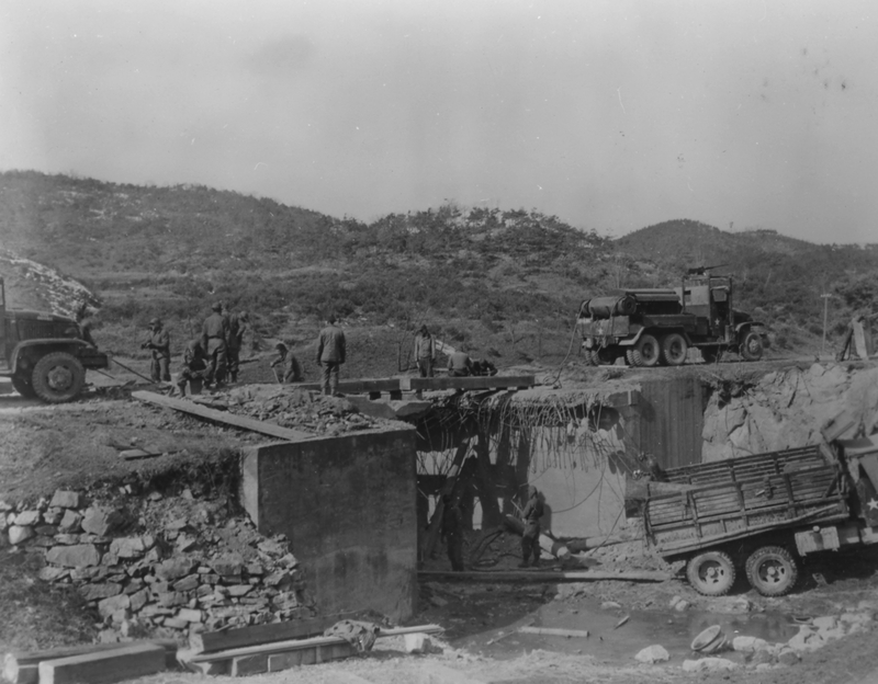 Rebuilding bridge during Korean War | Harry S. Truman