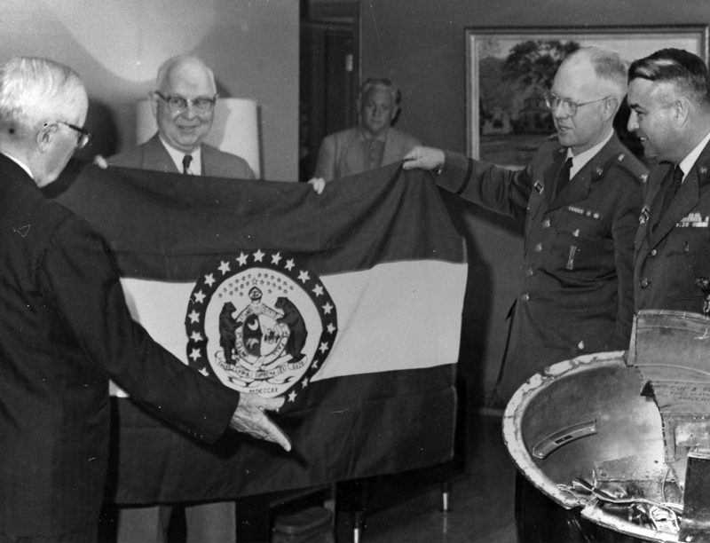 Former President Harry S. Truman, Col. Gibson, Rufus Burrus, and Col ...