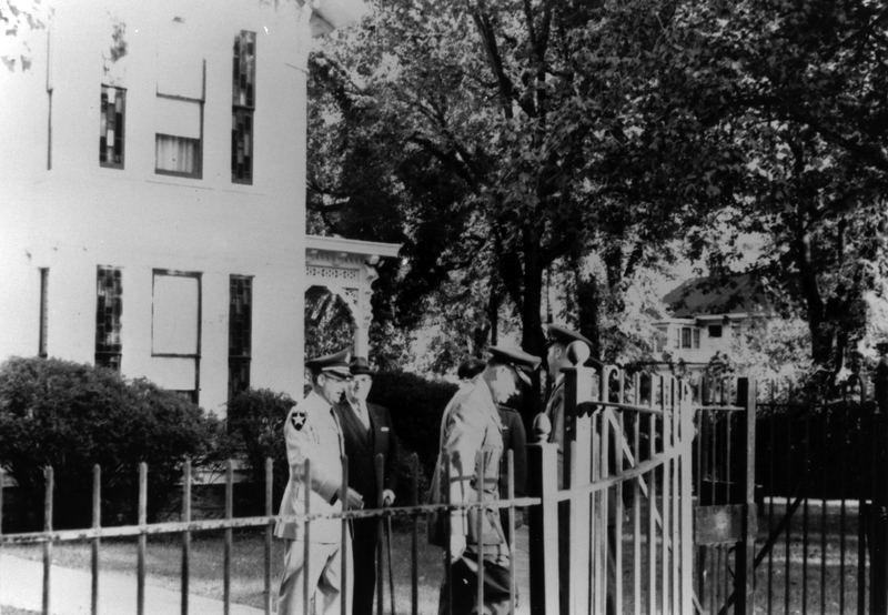 Former President Truman and Military Guests, Outside his Home | Harry S ...
