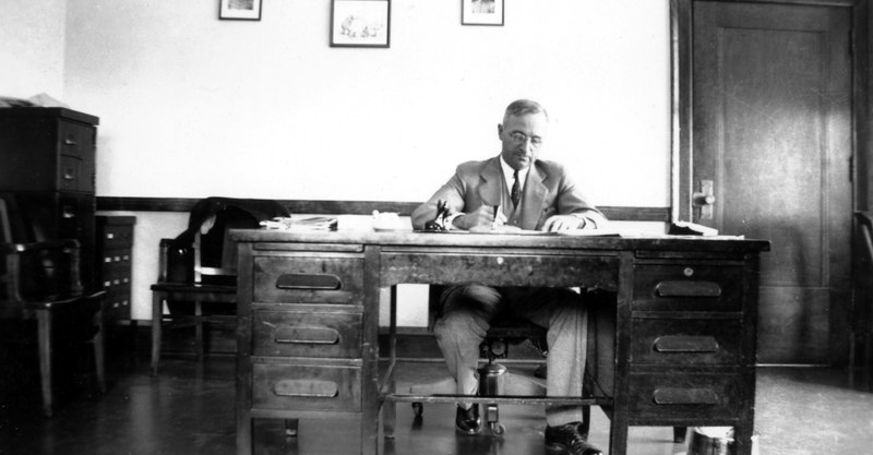 Senator Harry S. Truman in his Office at Jackson County Courthouse ...