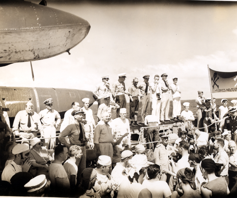 President Harry S. Truman Watches "Shellback" Ceremonies Aboard the U.S ...