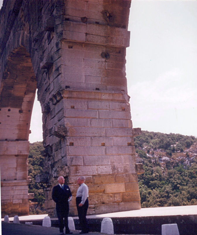 Former President Truman and Samuel Rosenman Under the Roman Aqueduct at ...