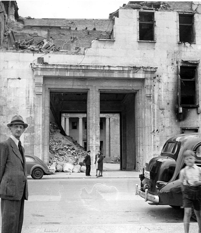 Damage to Exterior of Reichschancellory in Berlin | Harry S. Truman