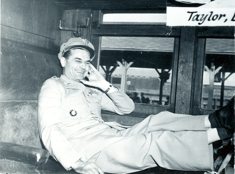 General George Schulgen on a Train during the U.S. Reparations Tour ...