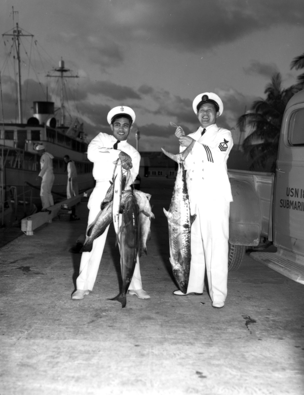 Two Naval Officers with Fish | Harry S. Truman
