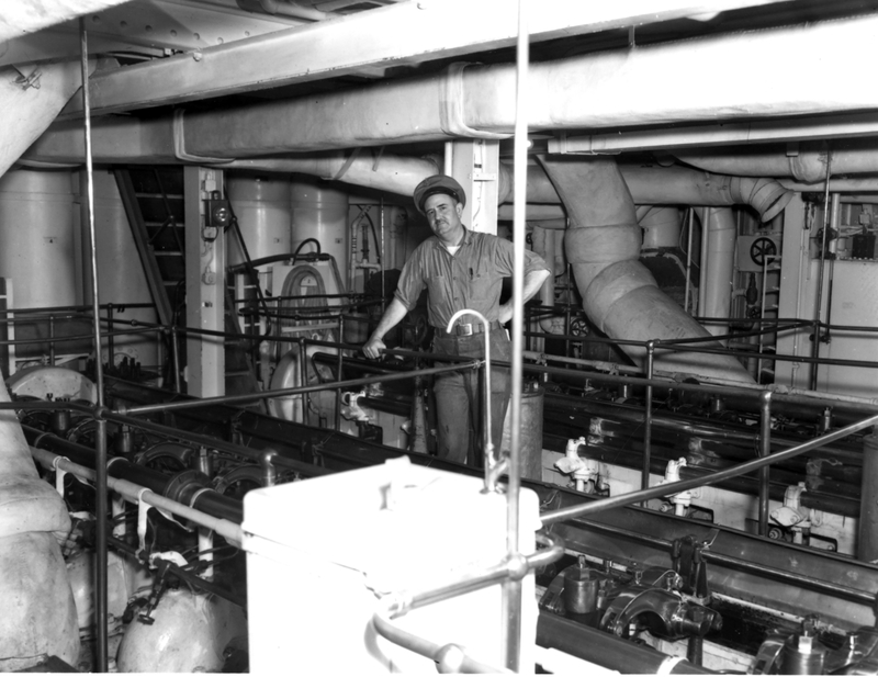 A Sailor in the Engineering Area of the Williamsburg | Harry S. Truman
