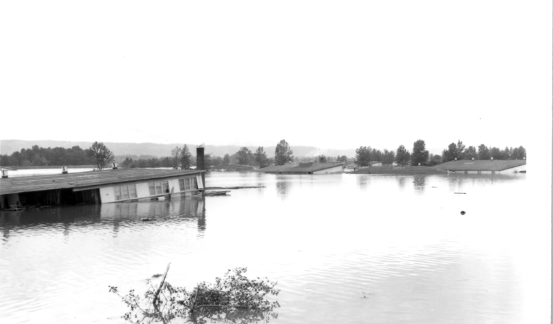 A Floating House, Flood Damage at Vanport, Oregon | Harry S. Truman