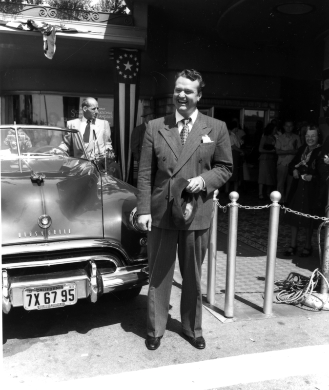 Red Skelton Stands in Front of the Car Used by President Truman in Los ...