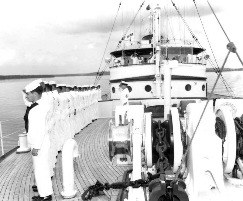 Sailors at attention on the Williamsburg at Annapolis, Maryland | Harry ...