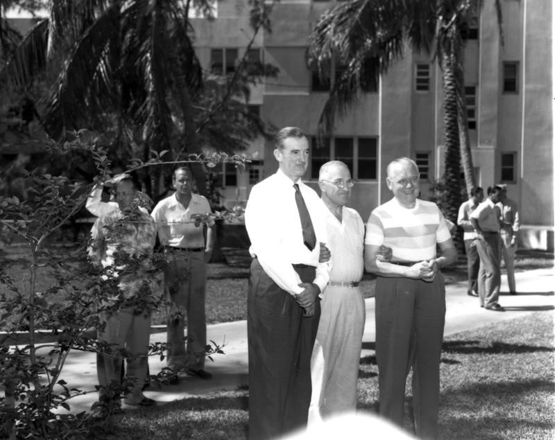 President Truman Poses with Stuart Symington and Governor Mon Wallgren ...